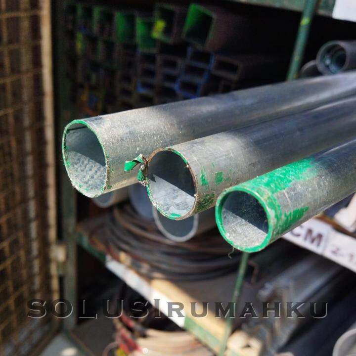1 mtr Pipa Galvanis Polos 3/4" TANPA DRAT / pipa besi / tiang / patok ...