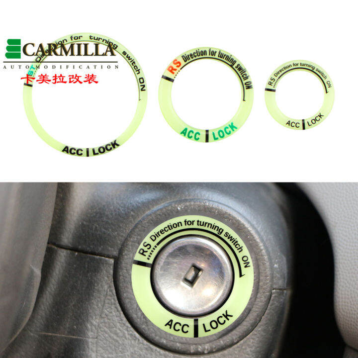 Universal Car Luminous Ignition Key Ring Auto Motorcycle 3D Sticker ...