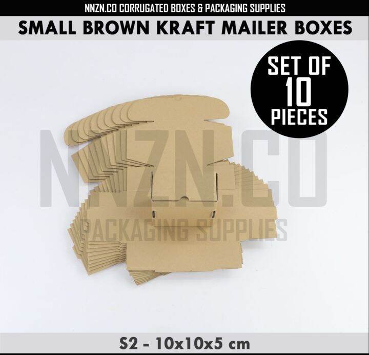 NNZN S2 Small Mailer Box Corrugated Brown Kraft Box T-Mailer Shipping ...