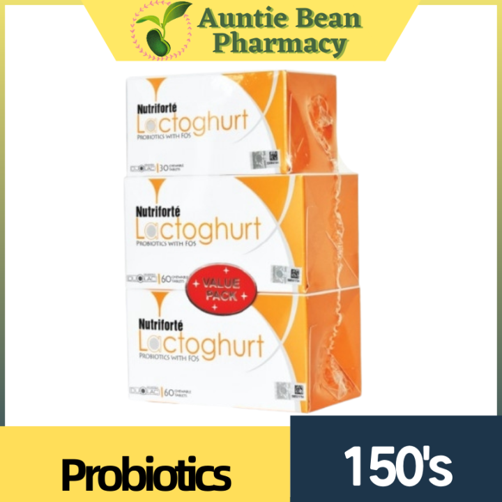 Nutriforte Lactoghurt Probiotics With Fos [ 60 chewable tablets X 2 box ...