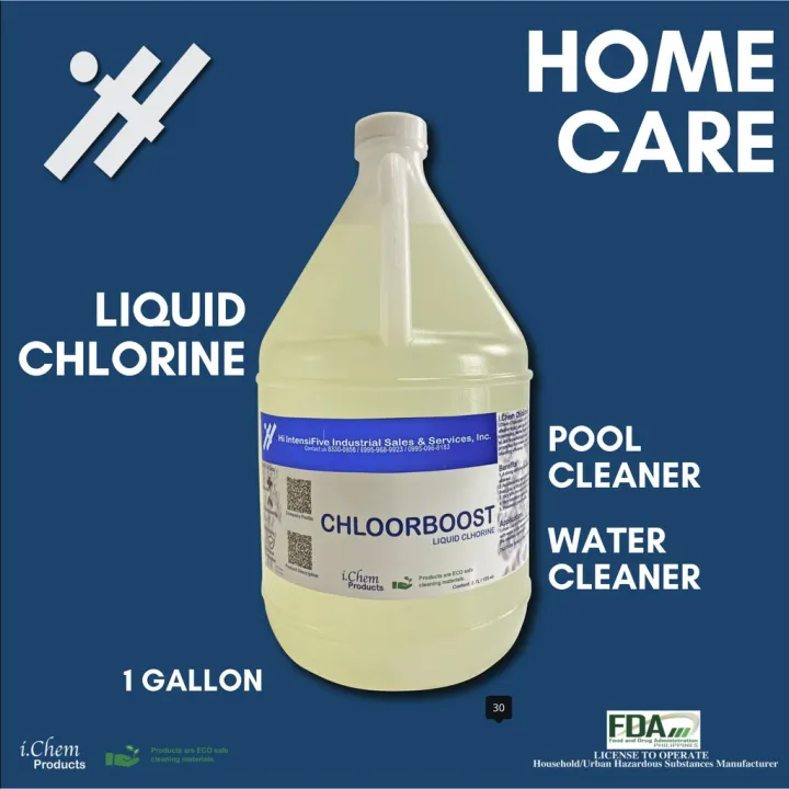 LIQUID CHLORINE 1 GALLON (WATER CLEANER, POOL CLEANER, CLEANING ...