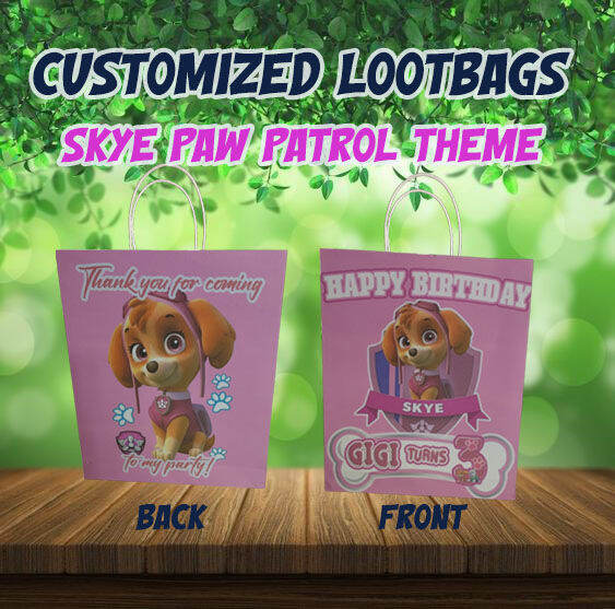 CUSTOMIZED SKYE PAW PATROL THEME PARTY PAPER LOOTBAG | Lazada PH