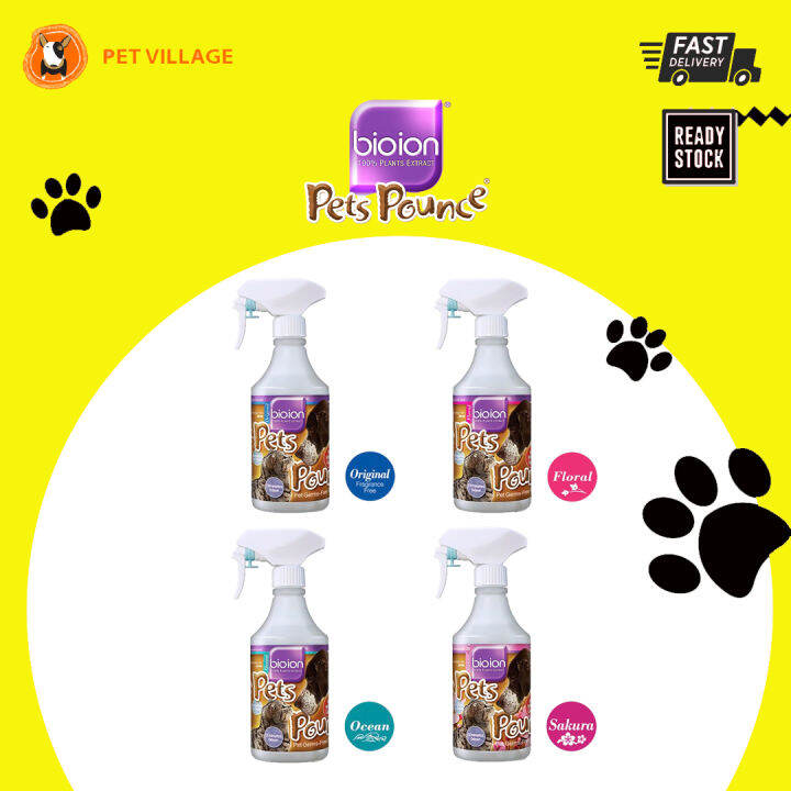 BIOION Pets Pounce Pets Germ-Free Sanitizer/Spray For Cats & Dogs 500ml ...