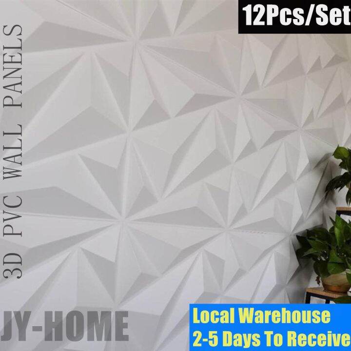 JY-HOME 3D PVC Wall Panels TV Background Wall Panel Diamond Design For ...