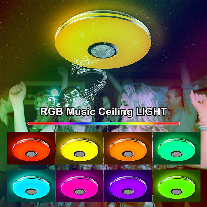 Angelila 60W LED Music Downlight with Bluetooth Speaker RGB LED Ceiling ...