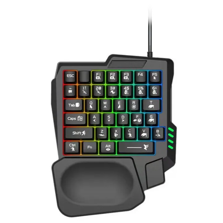 Left Handed Keyboard Portable Keyboard Gaming Wired USB Gaming Keyboard ...