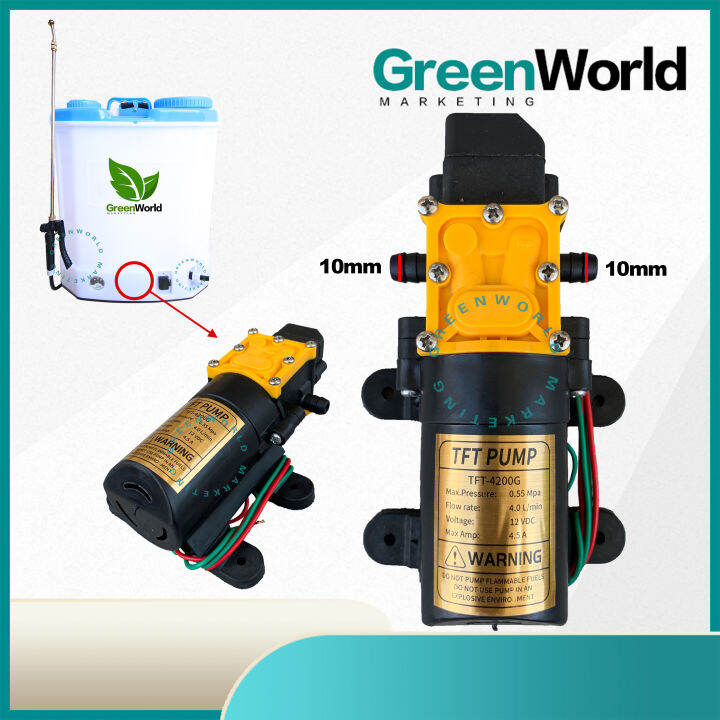 TFT Pam Racun Batteri 12V Motor Water Pump Sprayer High Pressure ...