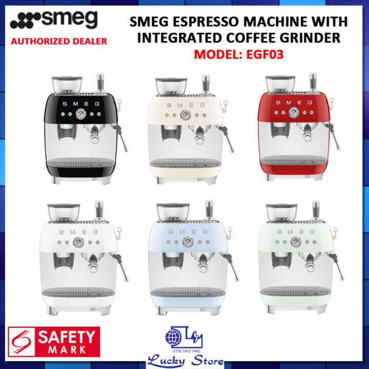 (BULKY) SMEG EGF03 RETRO STYLE ESPRESSO MACHINE WITH INTEGRATED COFFEE ...