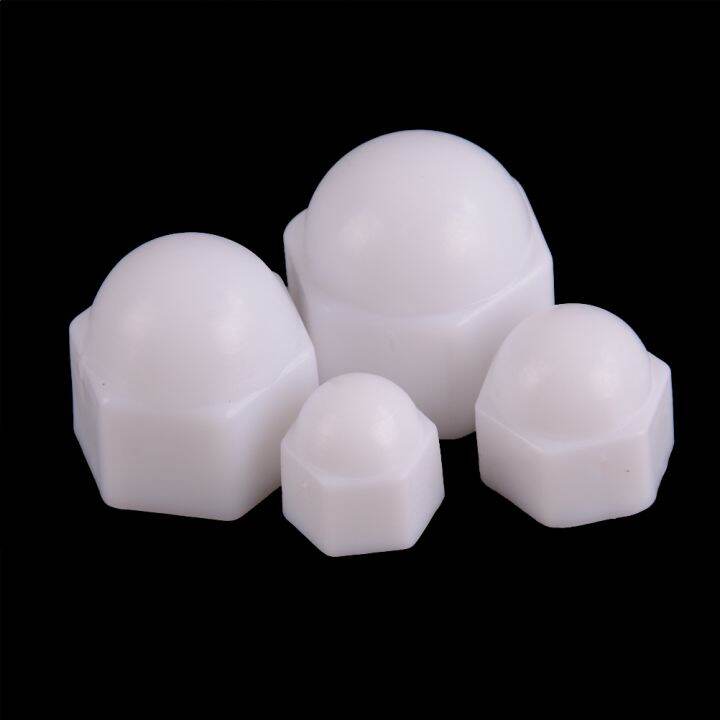 10x M6 M8 M10 M12 White Dome Bolt Nut Protection Caps Cover Hex Hexagon ...