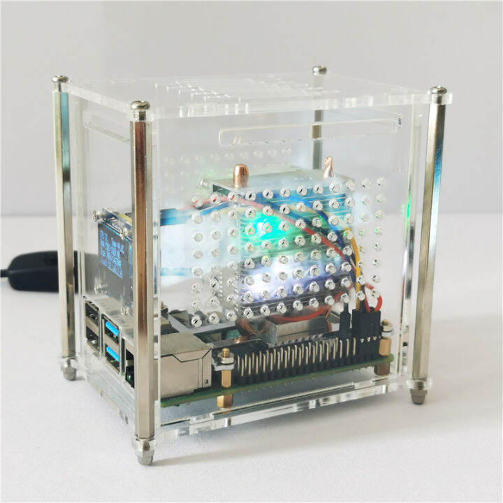 Raspberry Pi 4 Model B Menara Ais Rgb Penyejukan Kipas Tembaga Tembaga ...