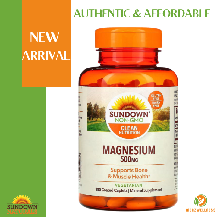 Sundown Naturals, Magnesium, 500 mg, 180 Coated Caplets | Lazada PH