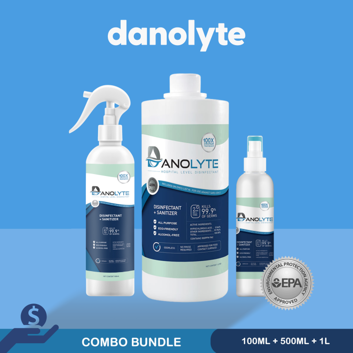 100 mL + 500 mL + 1 liter Danolyte® BUNDLE, All-Purpose Disinfectant ...