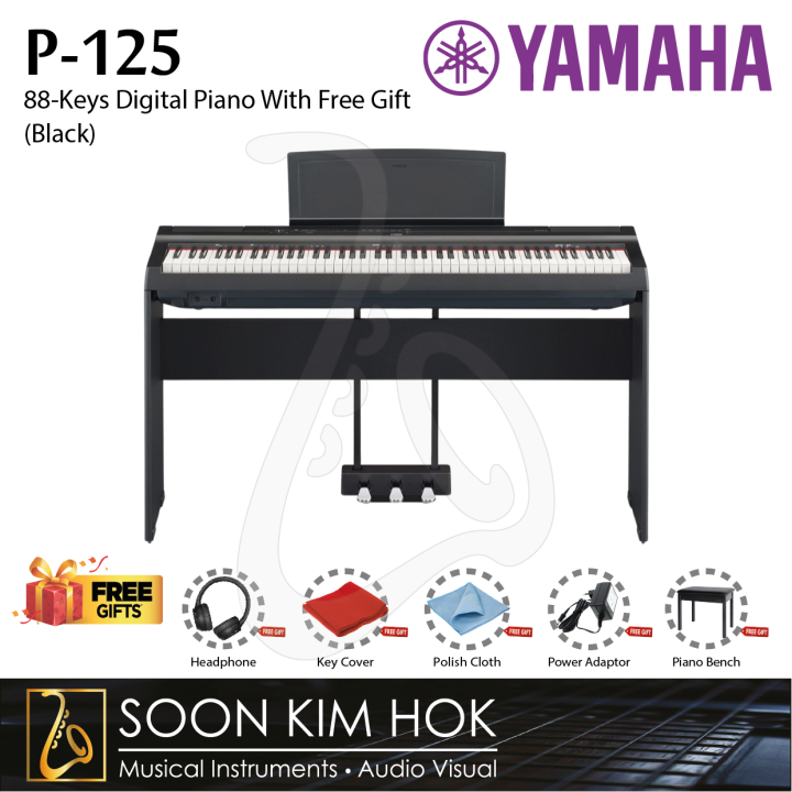 YAMAHA P-125 88 Keys Portable Grand Digital Piano (Black) (P125) | Lazada
