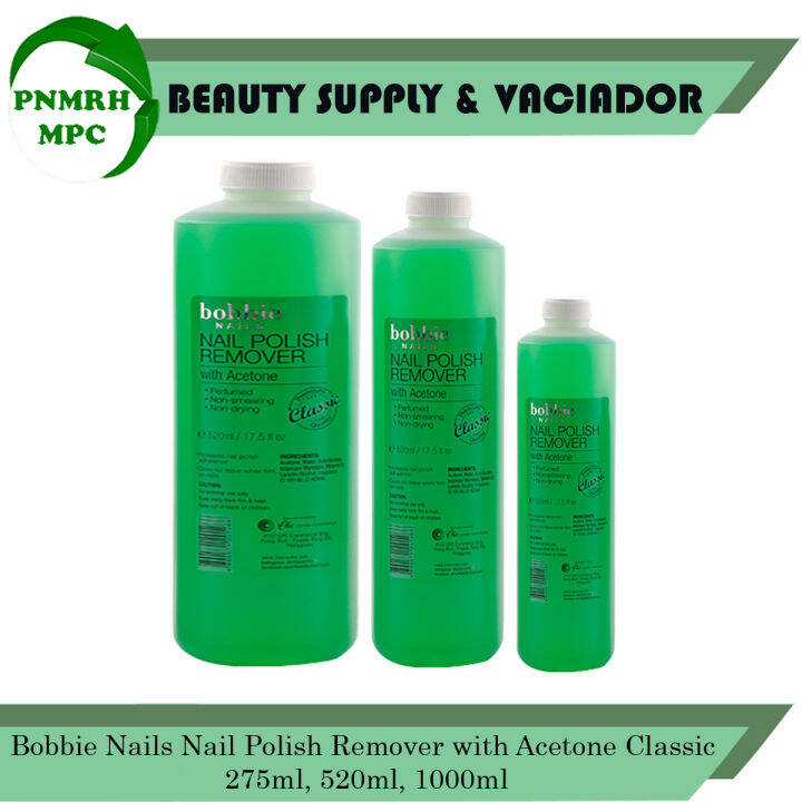 Bobbie Nails Nail Polish Remover with Acetone Classic 275ml, 520ml ...
