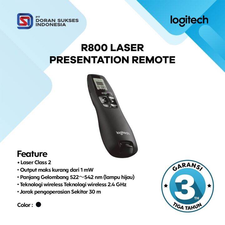 Logitech R800 Laser Pointer REMOTE PRESENTASI Wireless Laser Hijau ...
