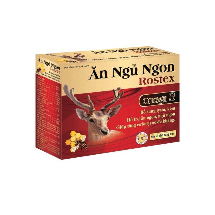Viên Ăn Ngủ Ngon Rostex bổ sung omega 3, lysin, kẽm loại bỏ mất ngủ ...