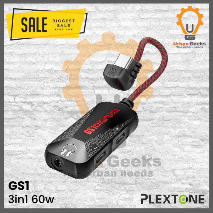 Plextone GS1 60W Sound Card Type C to 3.5mm Audio Converter Fast Charging | Lazada Indonesia