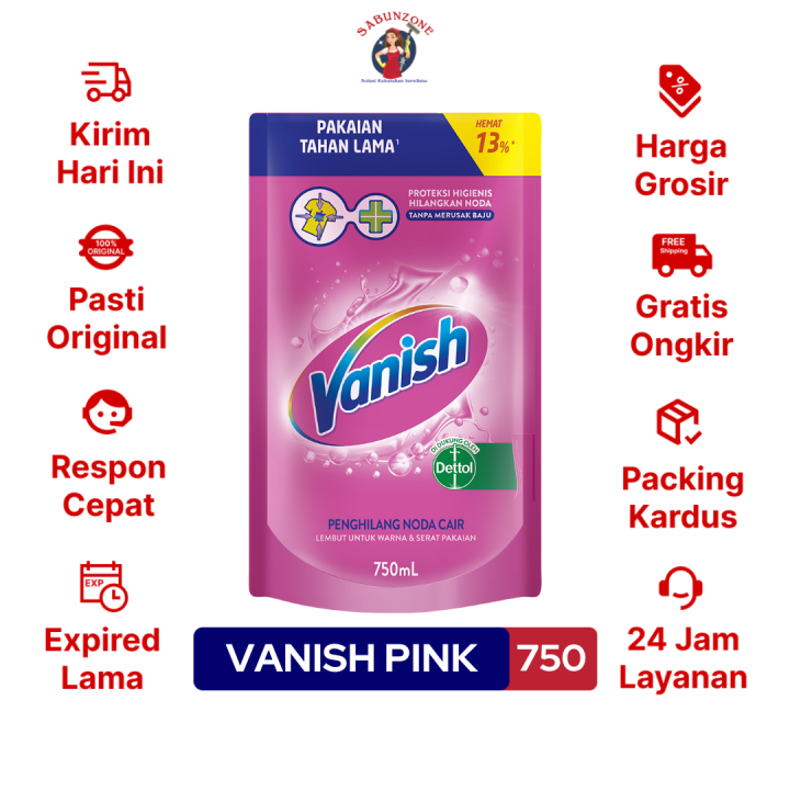 Penghilang Noda Pakaian Vanish Cair Pink Pouch Refill 750 ml | Lazada Indonesia