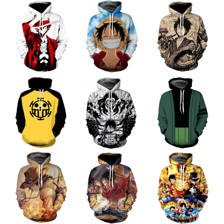 Anime Piece One Hoodie Men's Casual Sweater Hooded Jacket Costume ...
