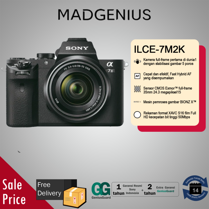 SONY Alpha A7II Kit / A7 II / A7 mark II / ILCE-7M2K dgn Lensa FE 28-70mm F3.5-5.6 OSS Kamera ...