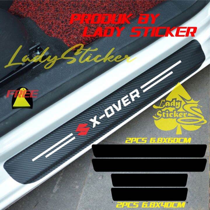 SILLPLATE CARBON 3D MOBIL X-OVER STICKER KARBON 3D PIJAKAN KAKI MOBIL ...