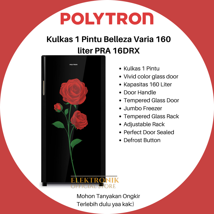 Polytron Kulkas 1 Pintu PRA 16 CRX Kulkas 1 pintu PRA 16CRX | Lazada Indonesia