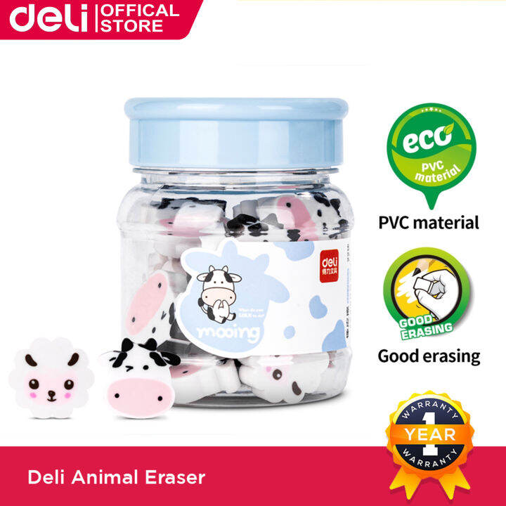 Deli 22pcs/box Erasers for Kids Cartoon animals Erasers for school ...