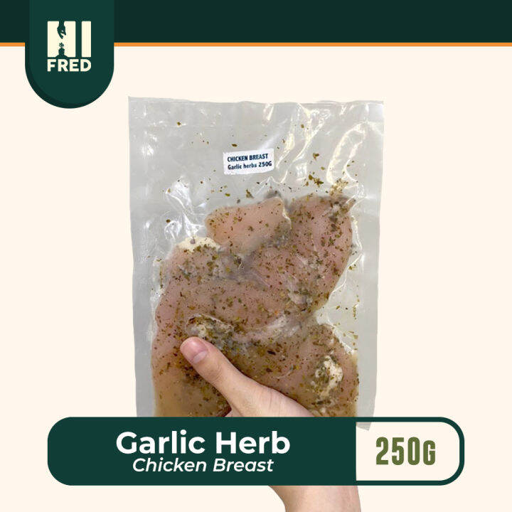 HI FRED Marinated Garlic Herb Chicken Breast - 1 PACK (250g) [MARINATED ...