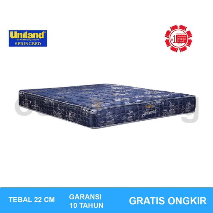 Kasur Spring Bed Uniland Springbed STD Size 90 x 200 Biru Tebal 22 cm Hanya Kasur - Khusus ...