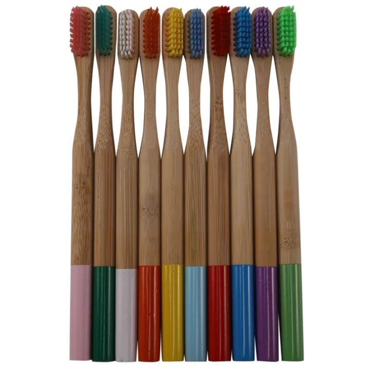 10-Pack Bamboo Toothbrush Medium Bristles Biodegradable Plastic-Free ...