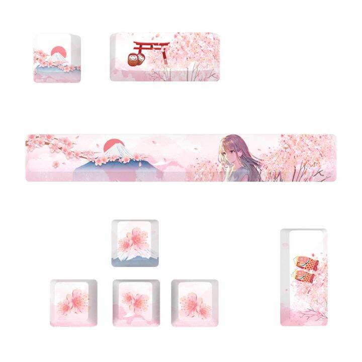 PBT Personalized Keycaps Cherry Blossom for Gaming Mechanical Keyboard ...