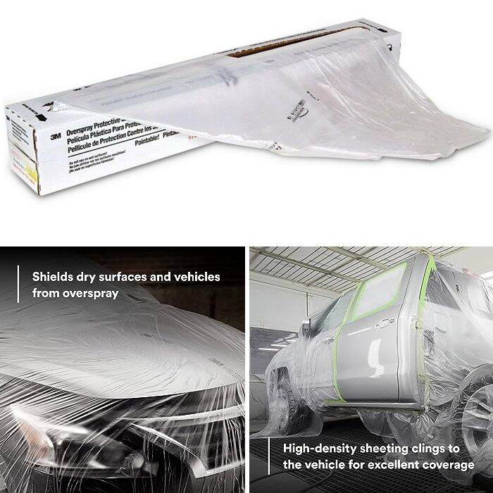3m OVERSPAY PROTECTIVE SHEETING พลาสติกปิดพ่นสี รุ่นมีไฟฟ้าสถิตย์ คลุม ...