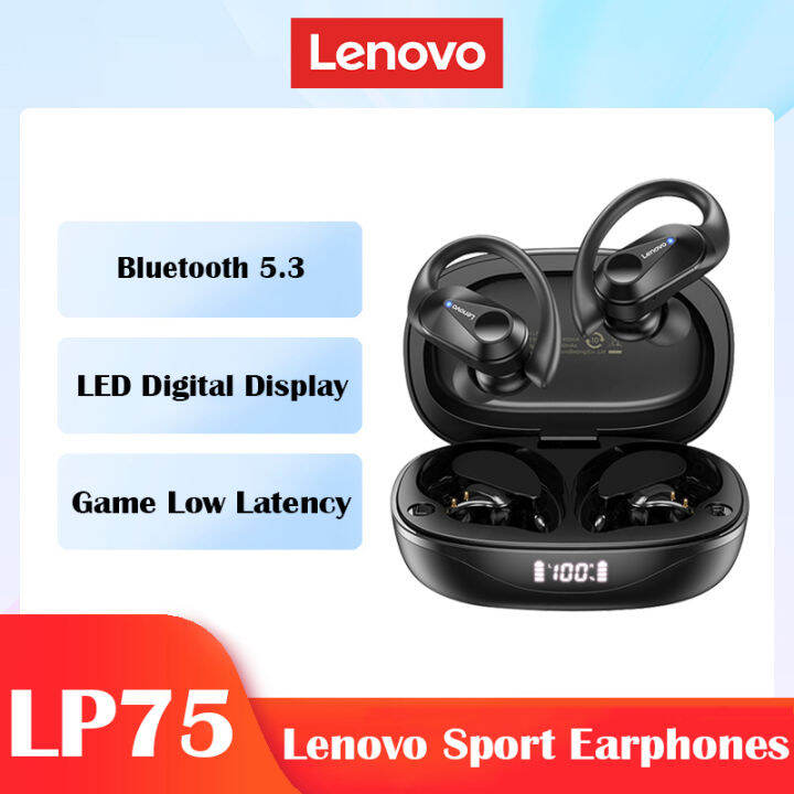 Lenovo LP75หูฟังบลูทูธ5.3 True Wireless หูฟังพร้อมไมโครโฟนปุ่มควบคุมลดเสียงรบกวนหูฟังเฮดเซ็ตกัน ...