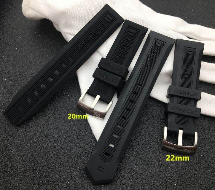 Suitable for TAG Heuer Silicone Rubber Waterproof Watch Strap Men's 20 ...