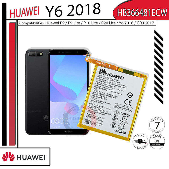 Huawei Y6 2018 Battery Model: HB366481ECW (3000mAh) Original Equipment ...