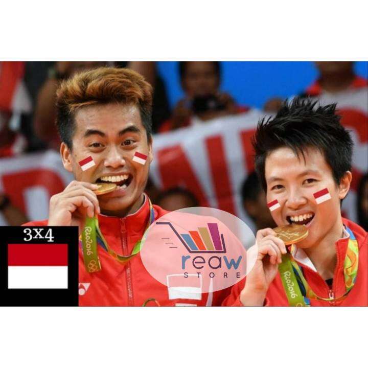 PER LEMBAR Sticker Stiker Pipi Muka Tangan Bendera Merah Putih I Love ...