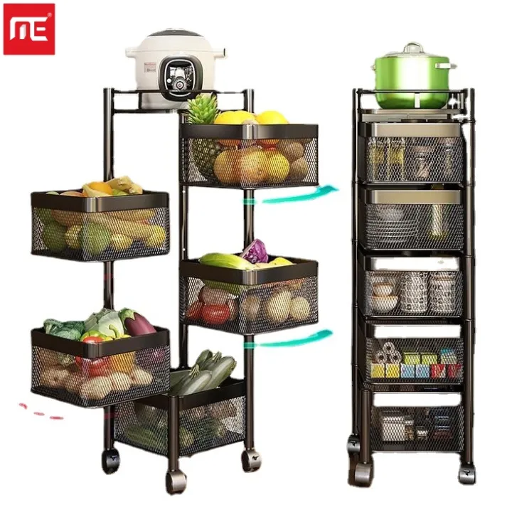 kitchen rock Steel Kitchen Rotating Rack Vegetable Spice Shelf Storage ...