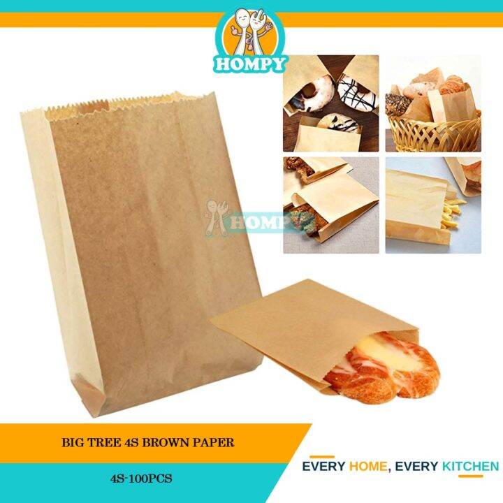 4S BROWN PAPER BAG / FOOD WRAPPING PAPER BAG / BIGTREE PAPER BAG 4S ...