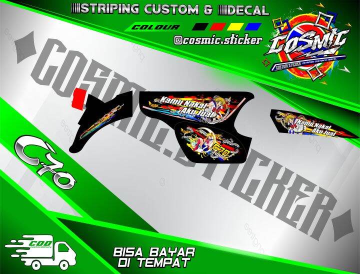 STICKER OLONG STRIPING DECAL MOTOR HONDA STIKER C70 RACING SAILORMOON ...