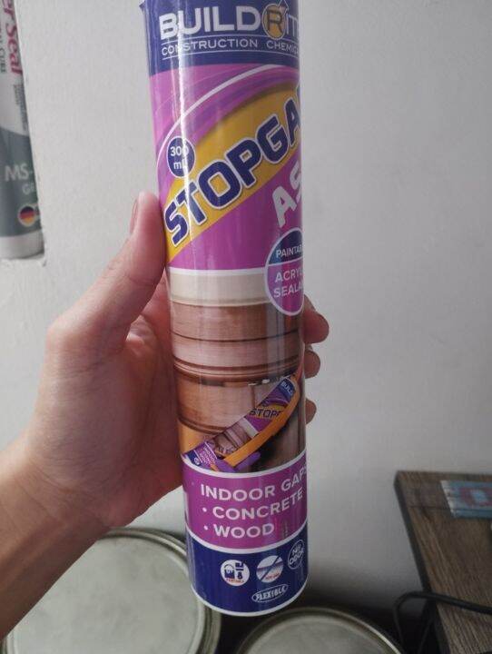 Buildrite Stopgap Acrylic Sealant 300ml Paintable Gaps For Concrete, Wood , Window ( Same As ABC ...