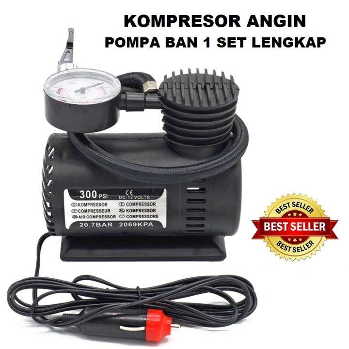 TANPA SETTING- Kompresor Mini 12V Electric Pump 300 PSI Pompa Ban Mobil ...