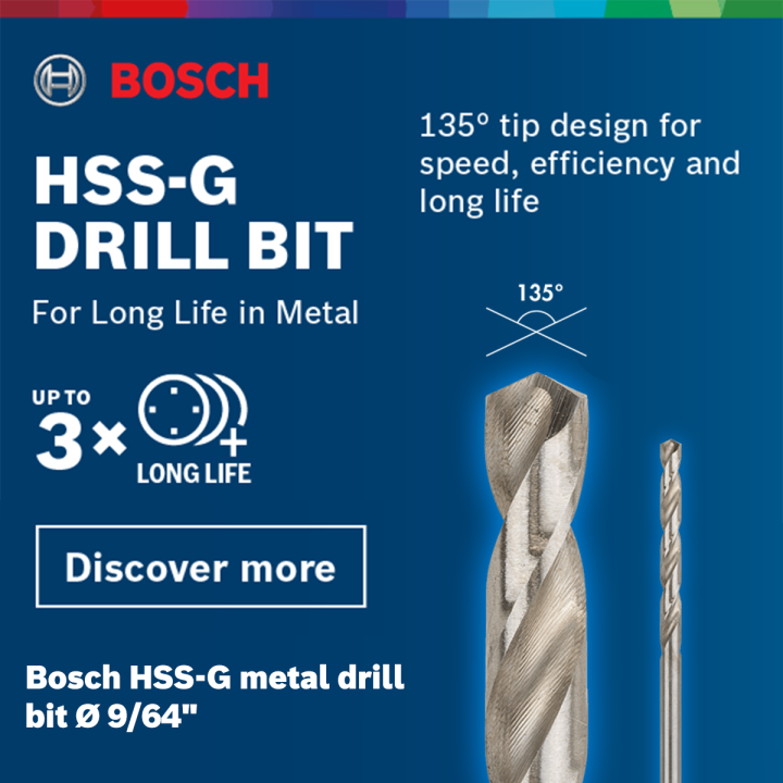 Bosch HSS-G metal drill bit Ø (9/64, 5/16, 3/8, 1/2) - Tools/Accessories | Lazada PH