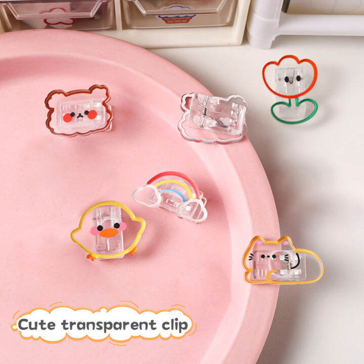 【Annjoil COD】Lucu Kartun Akrilik Klip Snack Penyegelan Klip Kertas Tes ...