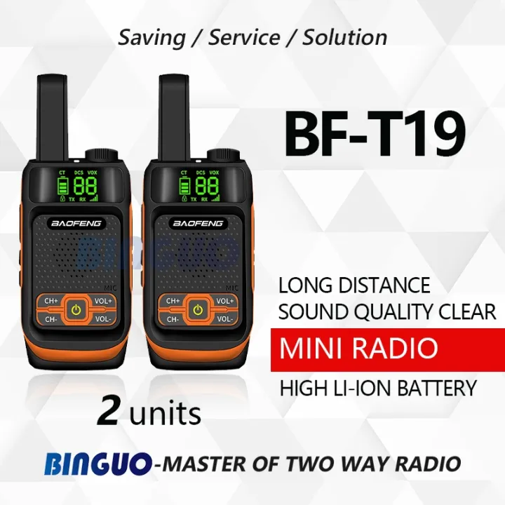 Baofeng BF-T19 Walkie Talkie Set of 2 Mini Handheld Portable Radio Two ...