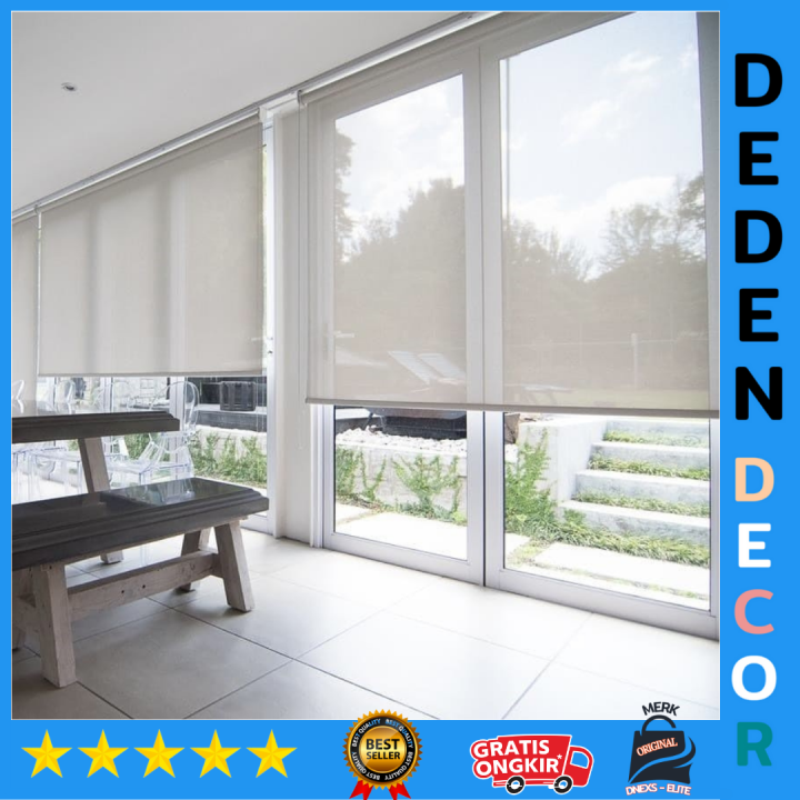 Roller Blind bahan dimout tembus cahaya 40% | Lazada Indonesia