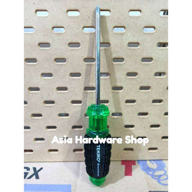 TEKIRO Obeng Plus 5" PH2 x 125mm Gagang Karet Hijau 5 Inch Inci ...