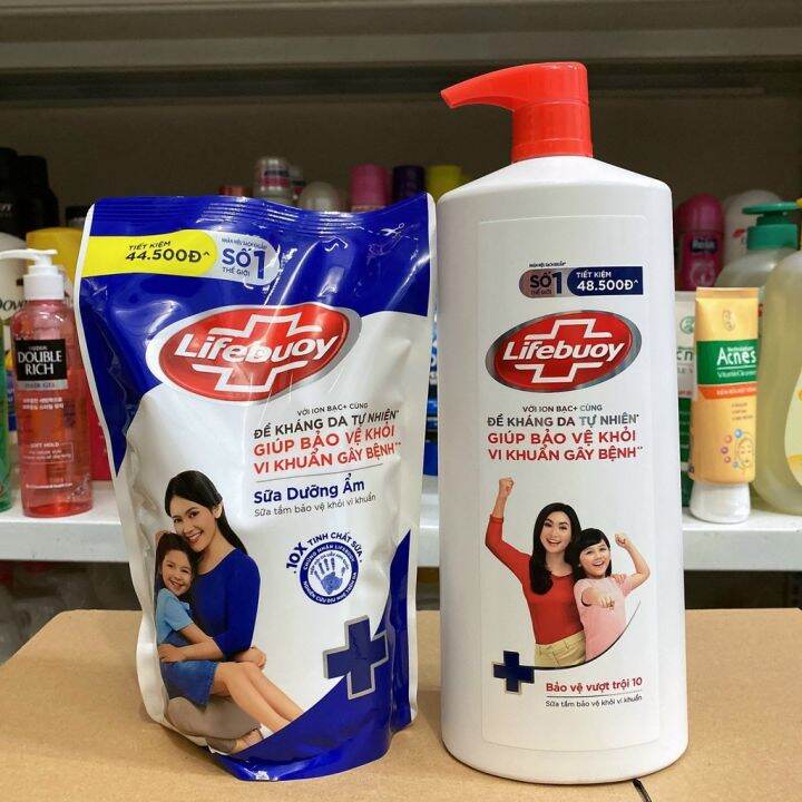 Sữa tắm Lifebuoy túi 800g chai 1kg (màu xanh đỏ) | Lazada.vn