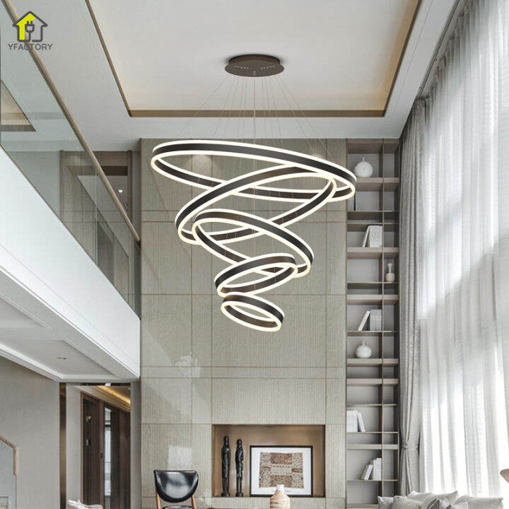 Living room ring chandelier Acrylic Led chandelier modern minimalist ...