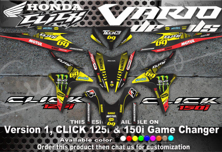 Honda click 125 decals VERSION 1 (DESIGN Available on. Version 2 125i ...