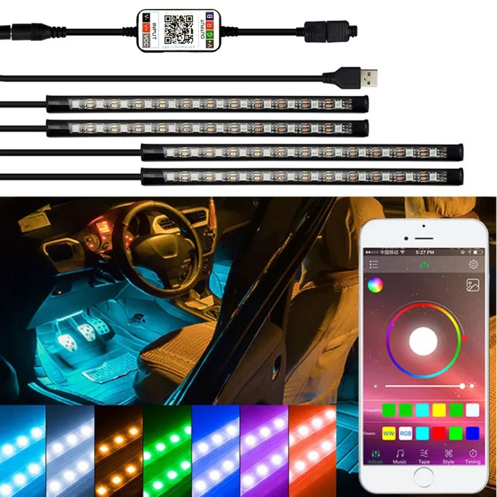 LED Strip RGB Remote Control Car Decorative Atmosphere Light for Alfa ...